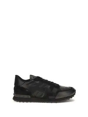 Valentino Garavani Rockrunner Camouflage Sneakers - Black