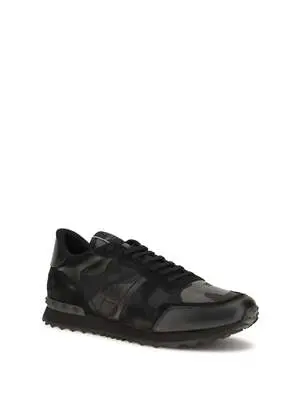 Valentino Garavani Rockrunner Camouflage Sneakers - Black