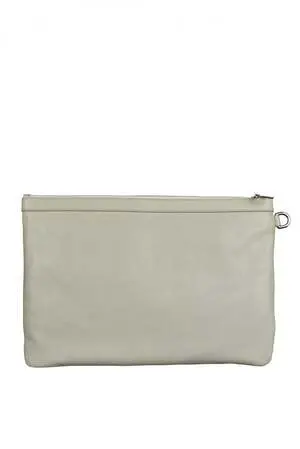JIMMY CHOO Derek Clutch Bag With Embossed Stars - White