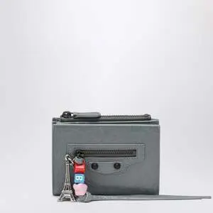 Balenciaga Le City Bifold Lambskin Wallet In -grey - Blue