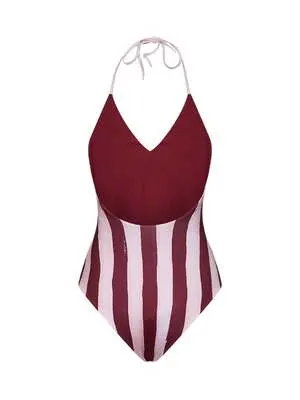 Fendi Reversible Pequin One-piece Swimsuit - Multicolor