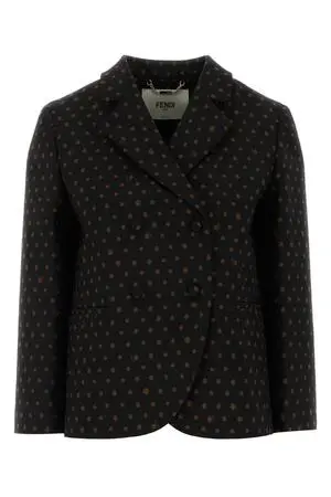Fendi Printed Stretch Wool Blend Blazer - Multicolor