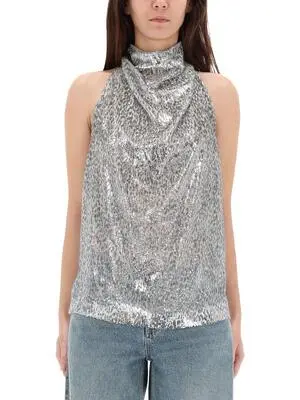 Stella McCartney Fil Coupe Top - Silver