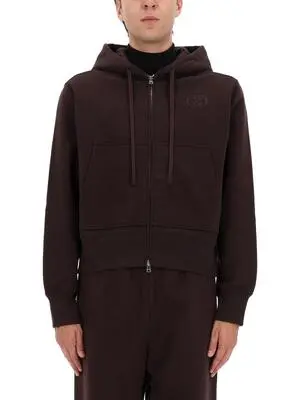Gucci Sweatshirt With Logo Embroidery - Brown