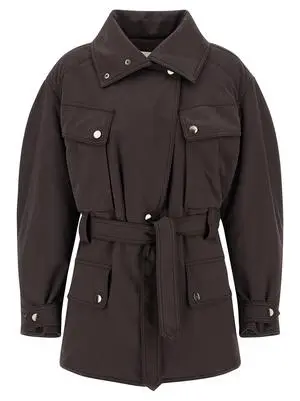 Andamane Xandra Suede-effect Military Jacket - Brown