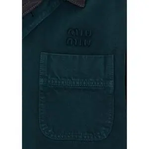 Miu Miu Logo Gabardine Single Breast Jacket