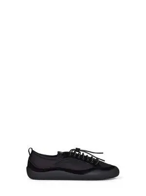 Prada Calzature Black Re-nylon And Suede Speedrock Sneakers - Multicolor