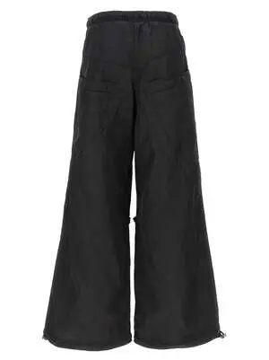 Attico Oversized Nylon Pants - Black