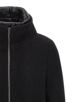Herno Lamé Thread And Wool Coat