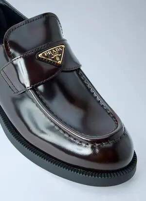 Prada Leather Loafers - Brown