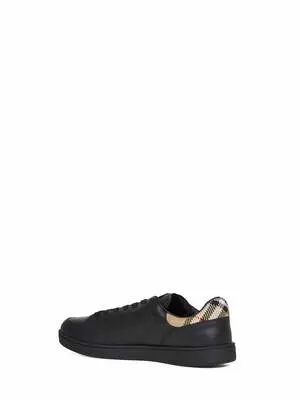 Burberry Black Calf Leather Set Sneakers