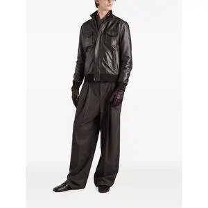 Dolce & Gabbana Leather Bomber Jacket