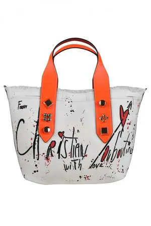 CHRISTIAN LOUBOUTIN Frangibus Small Tote Bag - White