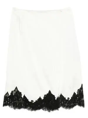 Stella McCartney Jupe Midi En Satin Avec Dentelle - Multicolor