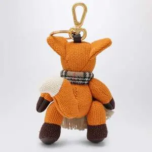 Burberry Fox Charm In Knitted Cotton - Orange