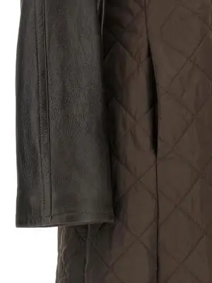 Max Mara Berta Long Quilted Coat - Brown