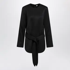 TOTEME Heavy Satin Tunic With Belt - Black