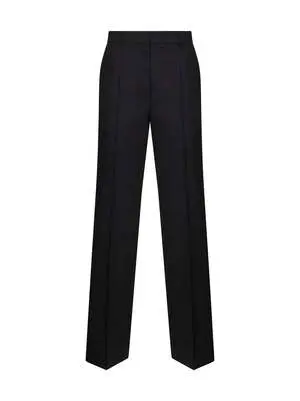 TOTEME Black Wool Blend Canvas Straight-leg Suit Trousers - Multicolor