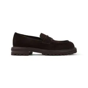 Giorgio Armani Suede Penny Loafer - Brown