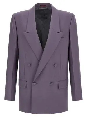 Gucci Double-breasted Wool Blazer - Purple