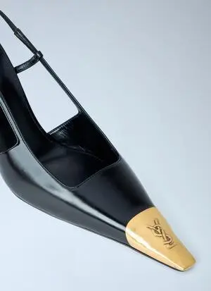 Saint Laurent Jeanne Slingback Pumps - Black
