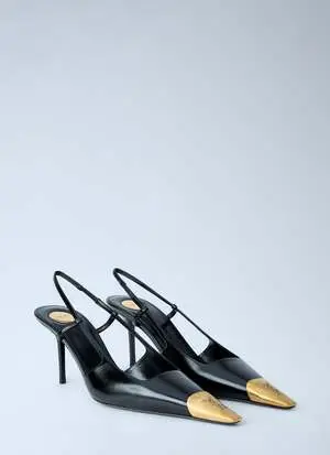 Saint Laurent Jeanne Slingback Pumps - Black