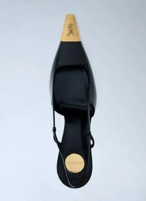 Saint Laurent Jeanne Slingback Pumps - Black