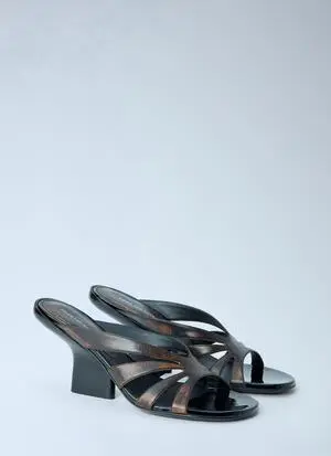 Dries Van Noten Strappy Block Heel Sandals - Brown