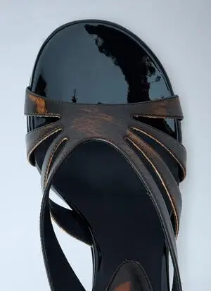 Dries Van Noten Strappy Block Heel Sandals - Brown