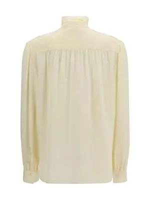 Chloé Bow Blouse With Embroidered Shoulders - Multicolor