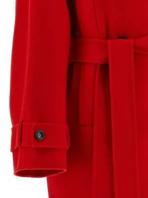 Sportmax Wool Trench Coat - Red