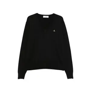 VIVIENNE WESTWOOD V-neck Pullover - Black