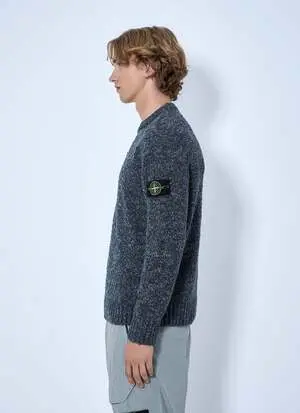 Stone Island Crewneck Wool-blend Sweater - Gray