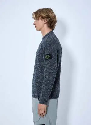 Stone Island Wool-blend Crewneck Sweater - Gray
