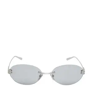 Balenciaga Gossip Oval Sunglasses - Silver