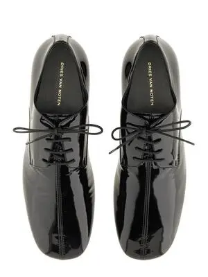 Dries Van Noten Glossed Leather Lace-up Shoe