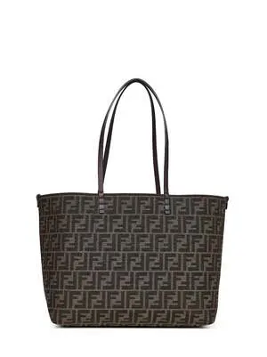 Fendi Tobacco Brown Reversible Roll Medium Shopper - Multicolor
