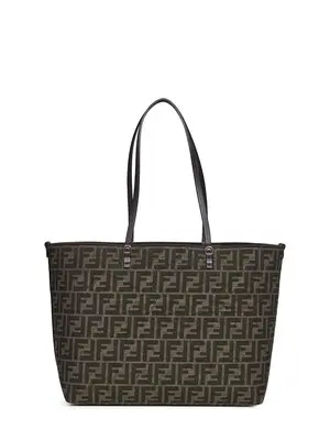 Fendi Tobacco Brown Reversible Roll Medium Shopper