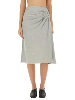 Dries Van Noten Draped Hevira Skirt - Gray