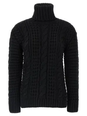 Moncler X Edward Enninful Tricot Turtleneck Sweater - Black