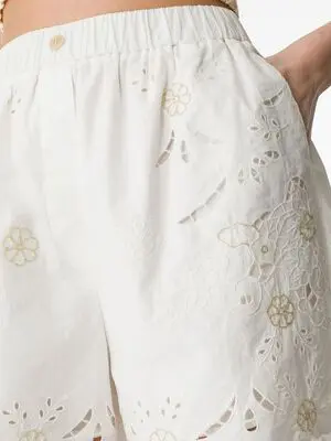 FORTE_FORTE Embroidered Cotton Shorts