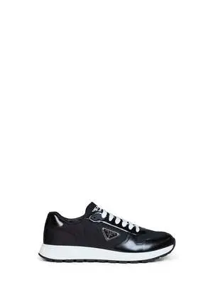 Prada Calzature Black Re-nylon And Brushed Leather Prax 01 Sneakers - Multicolor
