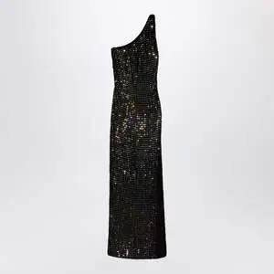 Gucci Long Jersey Dress With Crystal Embroidery - Black