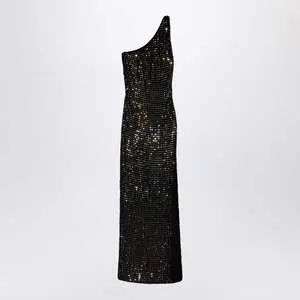 Gucci Long Jersey Dress With Crystal Embroidery - Black