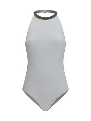 Brunello Cucinelli One-piece Swimsuit With Monili Embellishment - White