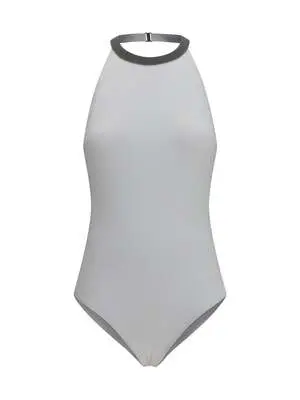 Brunello Cucinelli One-piece Swimsuit With Monili Embellishment - White