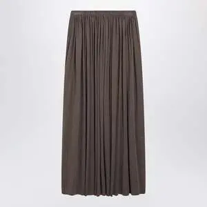 Max Mara Long Pleated Jersey Skirt - Brown