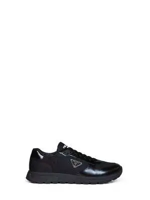 Prada Calzature Black Re-nylon And Brushed Leather Prax 01 Sneakers - Multicolor