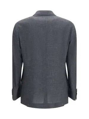 Brunello Cucinelli Deconstructed Jacket In Flame-textured Wool, Silk, And Linen