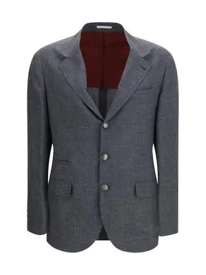 Brunello Cucinelli Deconstructed Flame-textured Blazer - Gray